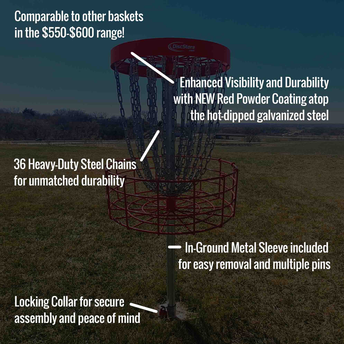 GrowTheSport Champion Permanent Disc Golf Basket – DiscGolfBaskets.com